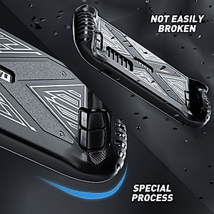 GLDRAM Upgrade Case for Steam Deck, TPU Cover for Valve Steam Deck, Protective Accessories with 2 Screen Protectors, 4 Thumb Grip Caps, Black Skin for Steam Deck Console, Shock-Absorption, Non-Slip