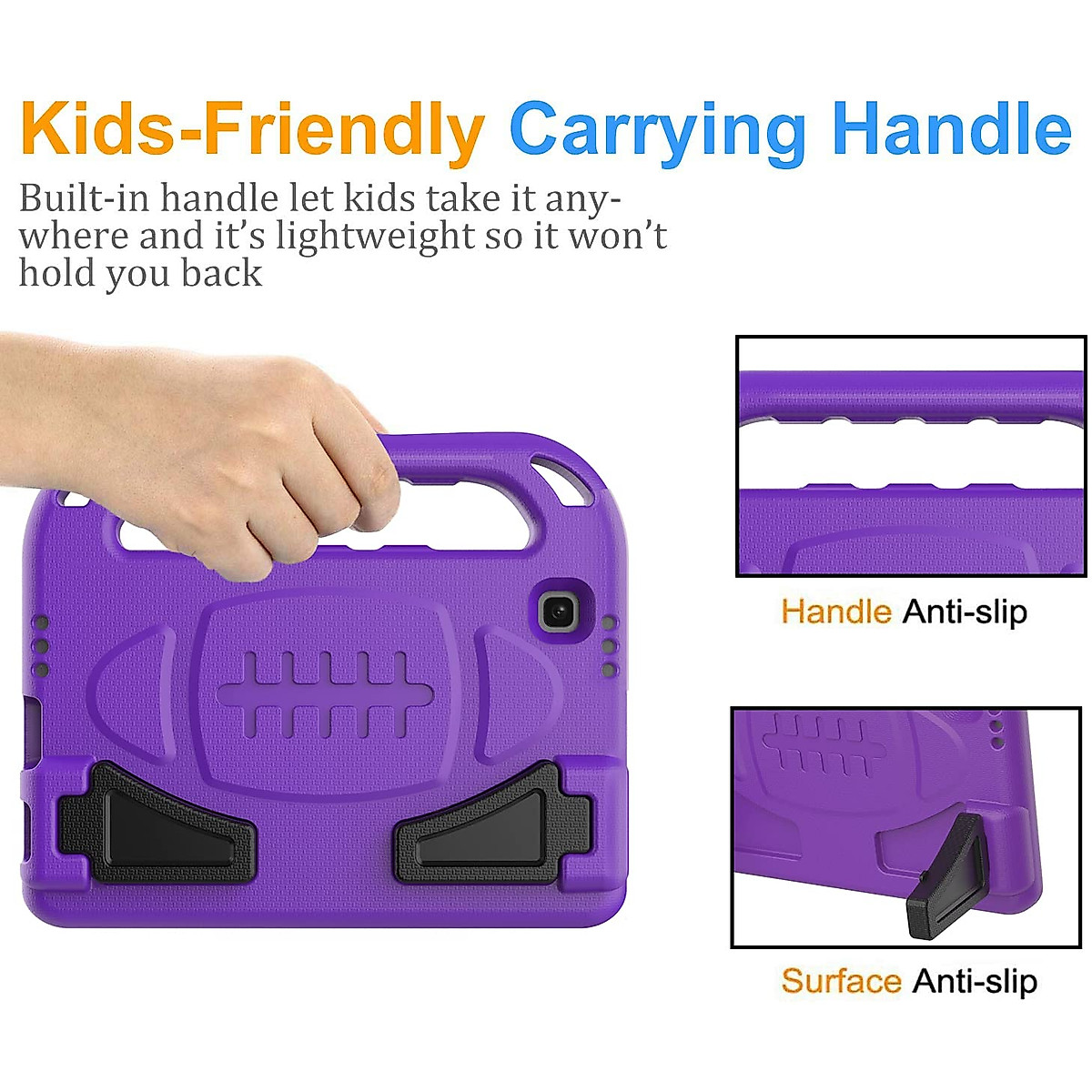 BMOUO Kids Case for Samsung Galaxy Tab A7 Lite 8.7" 2021(SM-T220/T225),Tab A7 Lite Case with Built-in Screen Protector, Shockproof Handle Stand Kids Case for Samsung Galaxy Tab A7 Lite 2021, Purple