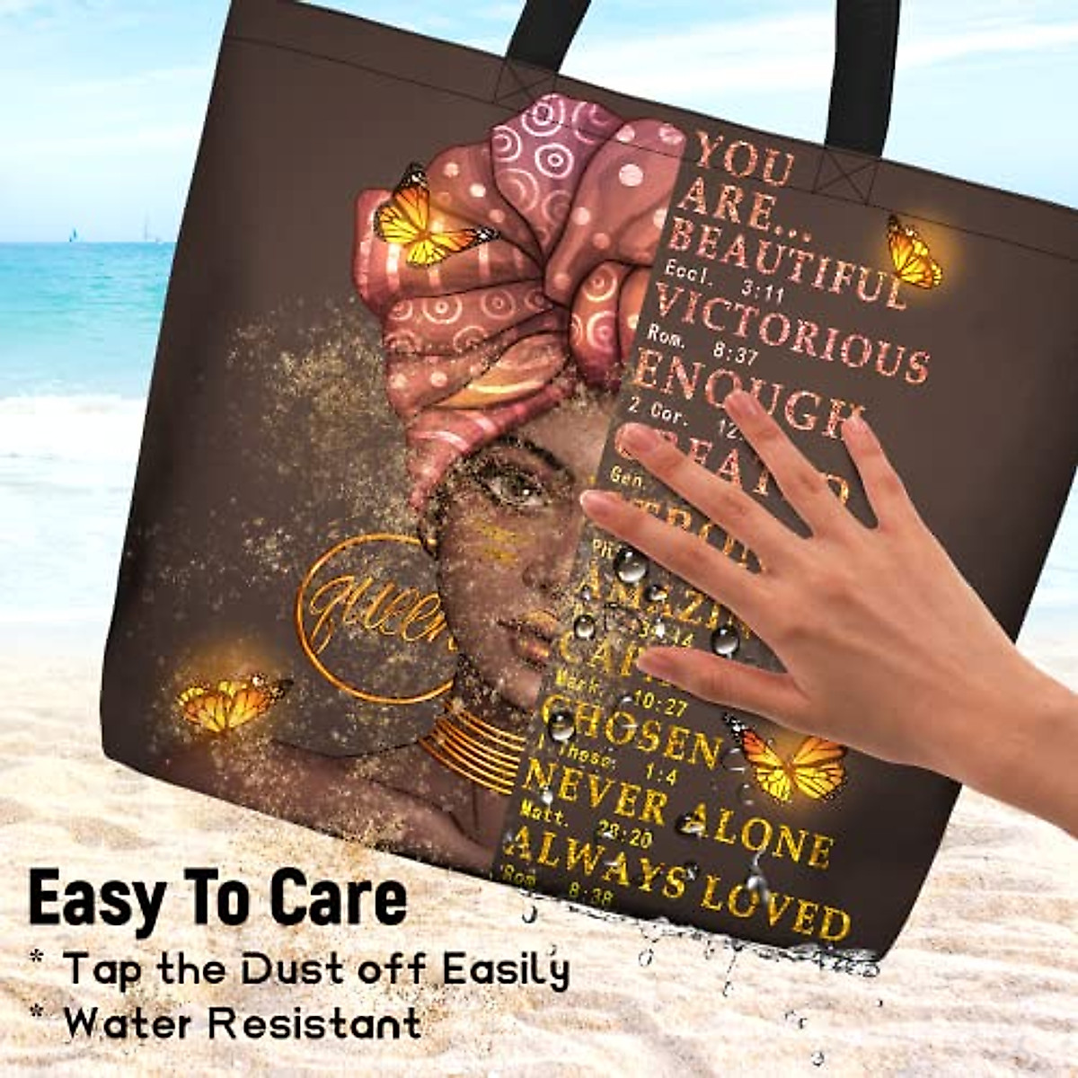 African American Women Tote Bags - Black Women Shoulder Bag Afro Black Girl Magic Satchel Handbags For Beach Gym School Travel