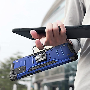 IDYStar for Galaxy A71 5G Case with Screen Protector,for Galaxy A71 5G Case,Shockproof Drop Test Cover with Car Mount Kickstand Lightweight Protective Cover for Galaxy A71 5G,Blue