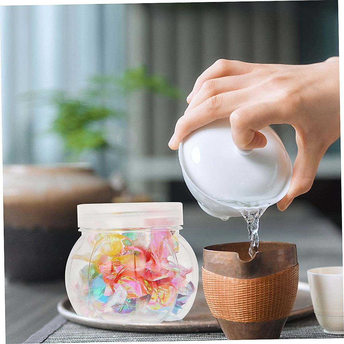 DOITOOL 12pcs Pet Pumpkin Jar Airtight Glass Jars Navideños Clear Container Halloween Bakery Boxes Loose Tea Canister Christmas Candy Jar Candy Container Packing Jar Candy Jars