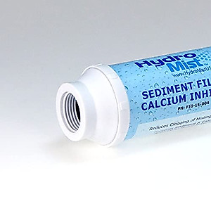 HydroMist Inline Calcium Inhibitor Filter for Mister, Removes Calcium Hardness, Reduces Clogging of a Misting System, Attaches from Spigot to Standard Water Hose, 100 PSI Inlet Pressure