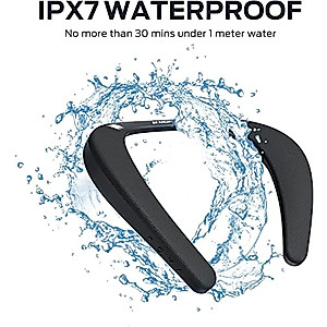 Monster Boomerang Neckband Bluetooth Speaker, Wireless Wearable Speaker, Portable Speaker and 12H Playtime, IPX7 Waterproof, Neck SpeakerTrue 3D Stereo Sound, for Home Sport Outdoor, Black