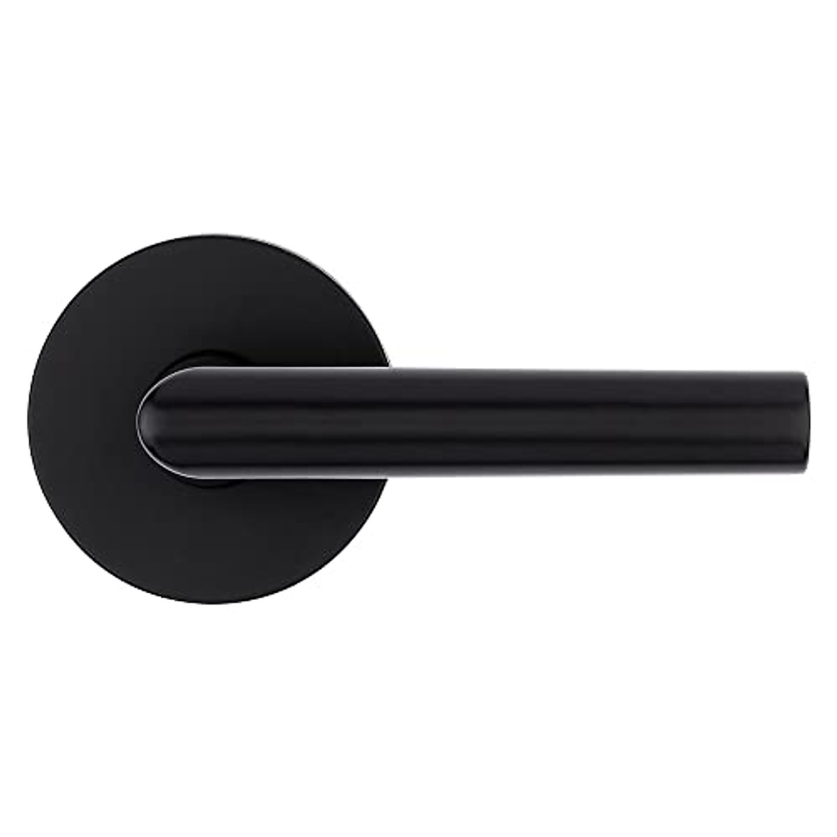 Kwikset Milan Interior Passage Door Handle, Lever For Closet and Hallway Doors, Reversible Non-Locking Handle Lever, Matte Black