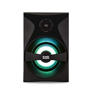 Acoustic Audio by Goldwood Bluetooth 2.1 Surround Sound System with LED Light Display, FM Tuner, USB/SD Card Inputs - Multimedia PC Speaker Set with Subwoofer, Includes Remote Control - AA2400 Black