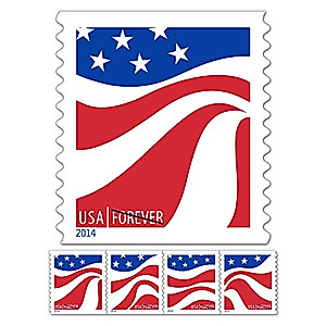 USPS Red White and Blue Forever Stamps - 100 Stamps