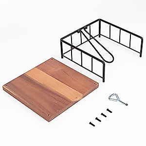 Livabber Flat Napkin Holder, Metal Kitchen Napkin Holder with Weighted Tension Arm Rustic Tissue Paper Dispenser for Countertop, Table Kitchen, Dining Room (With Wooden Base, Black)