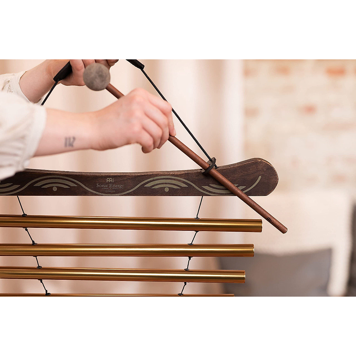 Meinl Sonic Energy Meditation Flow Chimes for Relaxing Sound Healing with Mallet and Bag, 2-Year Warranty (MFC10DMAB), Bronze