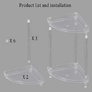 Argox Bathroom Organizer Countertop, Bathroom Finishing Countertop, Countertop Storage, Counter Storage, Storage Under The Sink,Transparent Bathroom Shelf