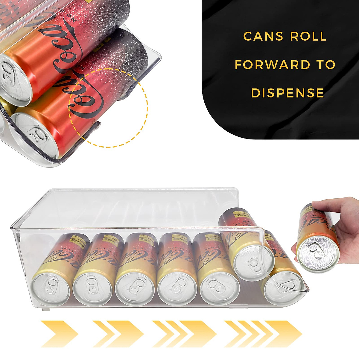 SCAVATA Skinny Can Organizer & Soda Can Organizer for Refrigerator