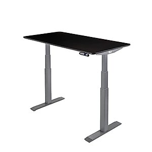 Seville Classics AIRLIFT Pro S3 54" Solid-Top Commercial-Grade Electric Adjustable Standing Desk (51.4" Max Height) Table - Gray/Black