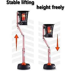 YAOJIA Outdoor Heaters Liftable Patio Heater, Commercial Outdoor Propane Gas Heater, Quiet & Fast Heat Garden Heating Lamp, Height Adjustable Heating Stove
