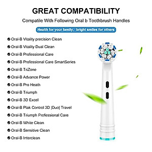 Toothbrush Heads for Oral B, 10 Pack Replacement Toothbrush Heads Medium Soft Dupont Bristles Electric Toothbrush Replacement Heads Effective Cleaning Brush Heads Refills for Oral Health