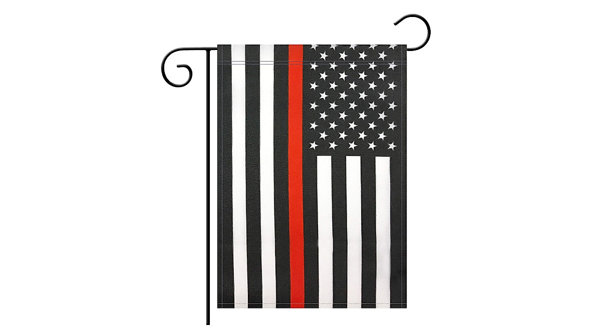 Thin Red Line Firefighter Garden Flag - Celebrate Heroes