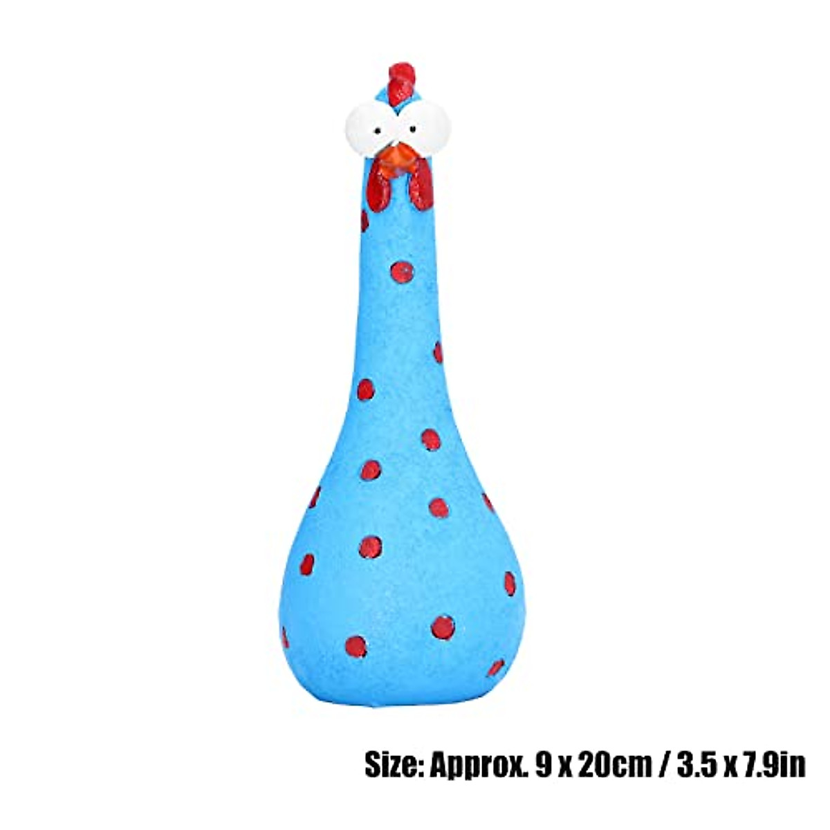 Chicken Statue, Big Eye Chicken Long Neck, Microlandschaft Hand Crafted Resin Animal Garden Statues for Garden Yard Art Decoration(Blue)