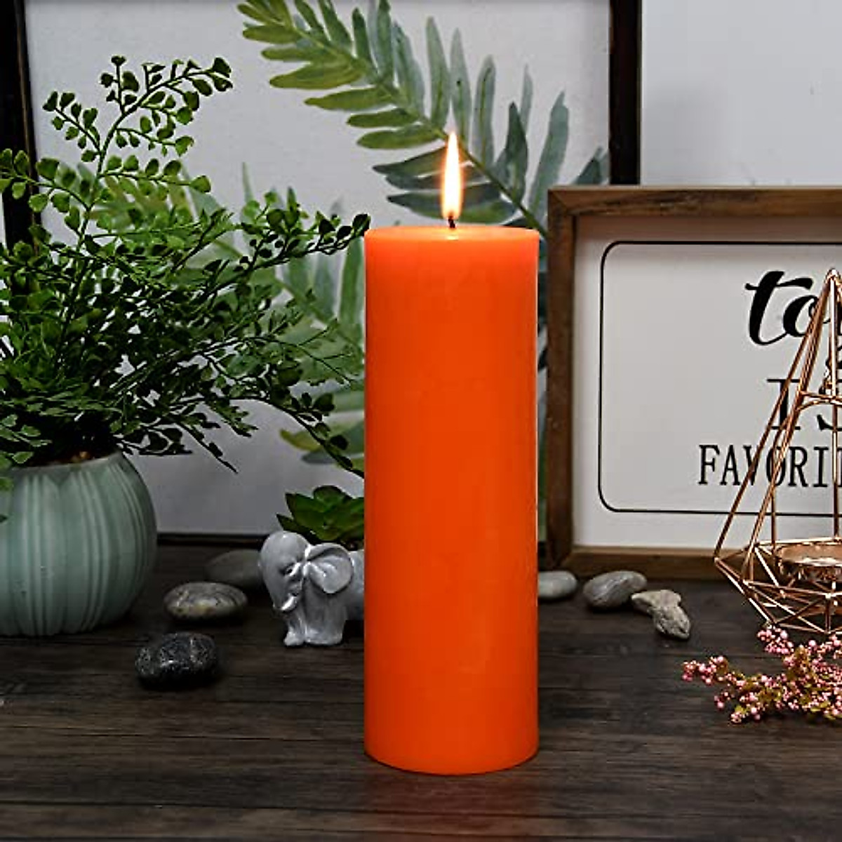 Zest Candle Pillar Candle, 3 by 9-Inch, Orange