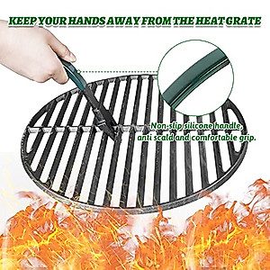 OLIGAI Grill Grate Lifter Gripper Kamado Grill Accessories,Cast Iron Grid Lifter for Big Green Egg,Grill Grate Lifter fit Most Charcoal Grills and Gas Grills,Grill Accessories for Moving Hot Plate