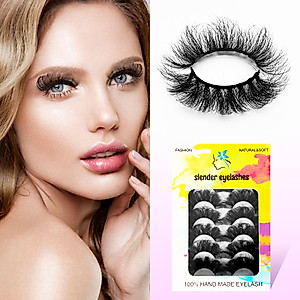 Zoe eyelashes (Dense) Mink Lashes Soft and skin friendly 25MM Long Dramatic，Wispy Clear Band Extension Volume Fluffy Fake Eyelashes 7 pairs