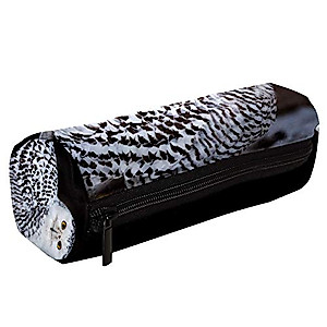 Snowy Owl Pencil Bag Pen Case Stationary Case Pencil Pouch Desk Organizer Makeup Cosmetic Bag for School Office