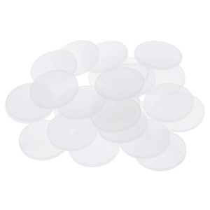 Tupalizy 1 Inch Clear Circular Acrylic Game Accessories Miniature Bases Flat Discs Counter Markers for Miniature Stands, Tabletop Decor, , Terrain Building and Cake Decoration, 1.5mm Thick, 25 Pack