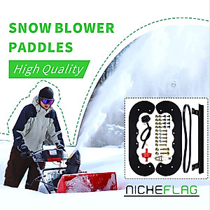 NICHEFLAG 99-9313 Snowblower Paddles with 133-5585 Scraper 108-4921 Belt Replaces 55-9250, 55-9251, 88-0771, 125-1128 for Toro Power 210R, 221E, 221R, 421QE, 421QR, 621, 621R, CCR6053 Snowthrowers