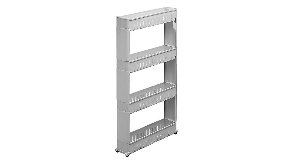 mDesign Portable Rolling Laundry Cart - 4-Tier Storage Organizer