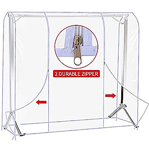 71" Garment Bags For Hanging Clothes, Garment Bag, Clear Garment Rack Cover, Clothes Rack Cover For Storage,Hanging Clothes Storage Wardrobe Bag Sealed Clothes Cover For Coats Suits Sweaters Dresses