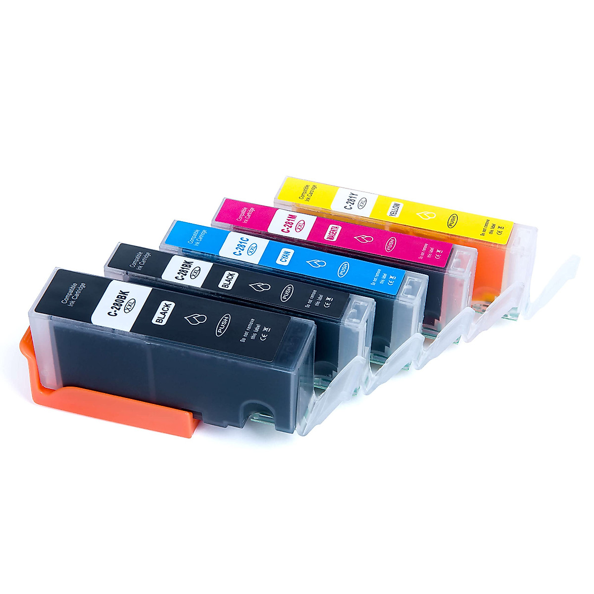 JUNCAI Compatible Ink Cartridge Replacement for Canon PGI-280XXL CLI-281XXL 280 XXL 281 XXL for PIXMA TR7520 TR8520 TS8120 TS8220 TS9120 TS9520 TS9521C TS6120 TS6220 TS6320 (5 Pack)