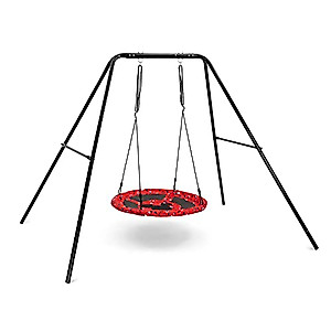 Disney Mickey Mouse 40-Inch Saucer Swing for Kids by Delta Children – Attaches to Swing Sets or Trees – Includes All Necessary Hanging Hardware & Rope
