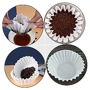 VOSAREA 100 Sheets American Coffee Filter Paper Loose Tea Strainer Cup Unbleached Coffee Filter Wavy Surface Filter Bowl Espresso Tools Coffee Filters Basket Cone Coffee Filter Drink White