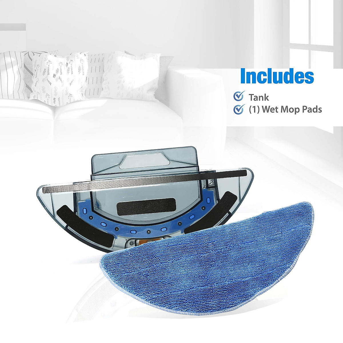 PURE CLEAN Robot Vacuum Wet Mop Accessory Kit - for Pyle PUCRC455 Digital Smart Robot Cleaning Vacuum - PRTPUCRC4558