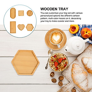 Didiseaon Wooden Tray Fillable Mosaic Trays Art Tray for DIY Plate Ornaments Making Crafts (6pcs)