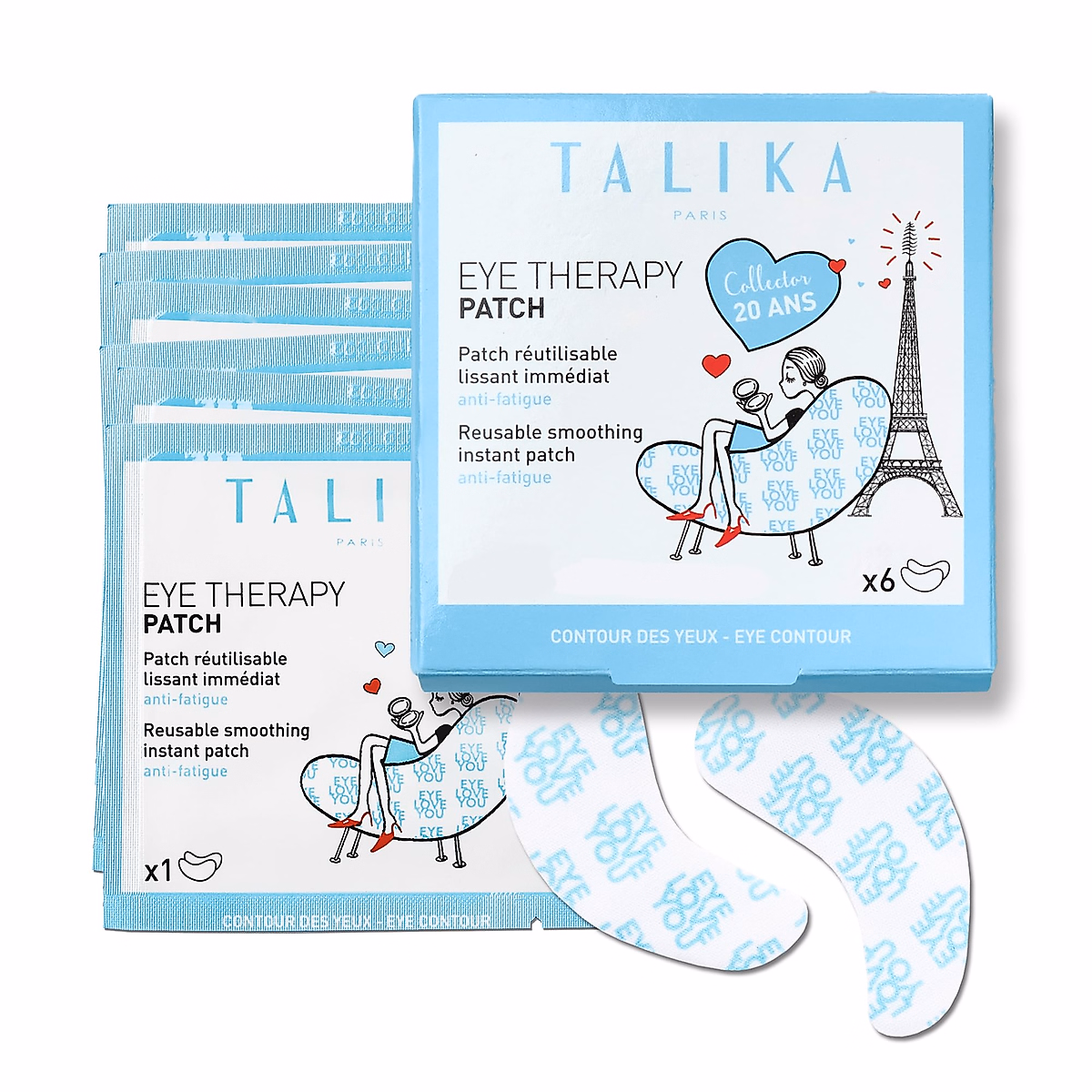 Talika Eye Therapy Patch - Instant Smoothing Under Eye Patches - Mask For Dark Circles Puffiness & Tired Eyes - 6 Refills Reusable Under Eye Patches for Adults Skincare Eye Treatment