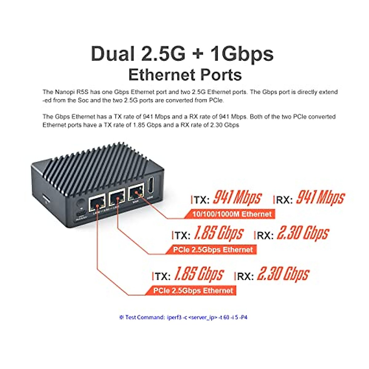 youyeetoo NanoPi R5S Mini Router with Metal Case,2GB LPDDR4 8GB EMMC, RK3568 Development Board 0.8TOPS NPU Support Docker Three Ethernet Ports USB3.0 HDMI Support M.2 NVMe PD Power (Power Bundle)