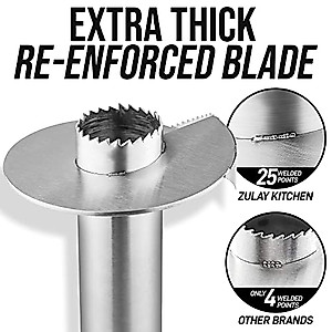 Pineapple Corer (Triple Reinforced Stainless Steel) with Eye Removal Tool - Pineapple Cutter with Reinforced Welding & Thick Blade - Pineapple Slicer and Corer Tool for Easy Core Removal by Zulay