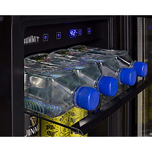 Summit Appliance ALBV15 ADA Compliant 15" Wide Built-in Undercounter Beverage Center for Home or Commercial Use with Glass Door, Automatic Defrost, Lock, Digital Thermostat and Black Cabinet