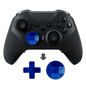 13 in 1 Thumbsticks for Elite Series 2 - D-Pads Kits + 4 Paddles Hair Trigger Buttons (Mini & Medium) Replacement for Xbox One Elite Series 2 Controller & Elite Series 2 Core (Plating Blue)