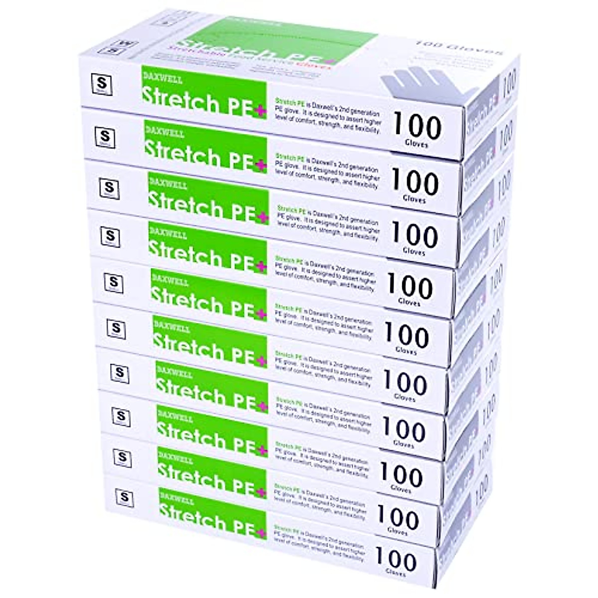 Daxwell Food Safe Stretch Poly Gloves (Small, 1,000 Count) Non-Latex, Disposable, Food Handling Use, Powder Free, F10000225,White