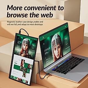 cocopar USB-C Portable Monitor - 15.6 Inch FHD HDR FreeSync Zero Frame USB-C Computer Display with Dual Type-C Mini HDMI for Laptop PC Mac Surface Xbox PS4 Switch, with Smart Cover