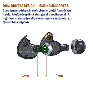 TENNMAK PRO Earphone Accessory Clear Ear Head Unit for MMCX Sport Running Gym Replace in Ear Earphones Earbuds Headphones, Dual Drivers Earphone Ear Head (PRO Ear Head) (Black)