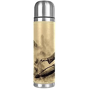Stainless Steel Vacuum Insulated Mug, Tai Chi Painting Chinese Kongfu Print Thermos Water Bottle for Hot and Cold Drinks Kids Adults 17 Oz