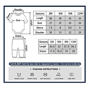 Kiddiezoom Unisex Baby Bodysuits Pants Baby Clothes Short Sleeve Bodysuits for Baby Girl