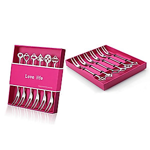 6 Pack Fruit Forks Stainless Steel Pickle Forks, 4.84 Inch Small Cocktail Forks for Olive Appetizer Dessert Seafood, Gifts for Women in Her Birthday Anniversary Valentines Mother’s Day