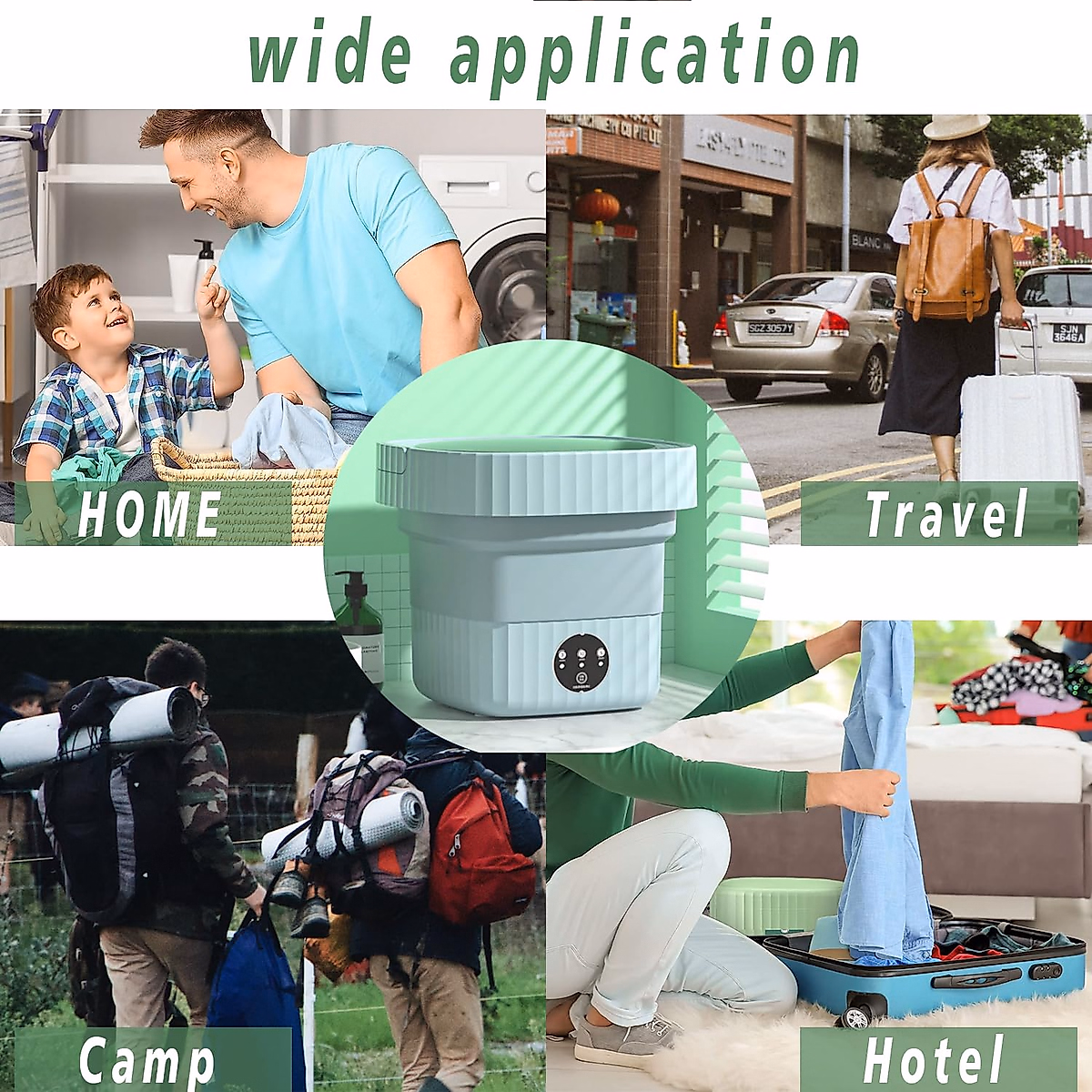 Portable Washing Machine, Foldable Mini Washing Machine for Socks, Baby Clothes, Towels, Underwear Or Delicate Items, Ideal for Apartment, Dorm, Camping, RV Travel and More (blue)