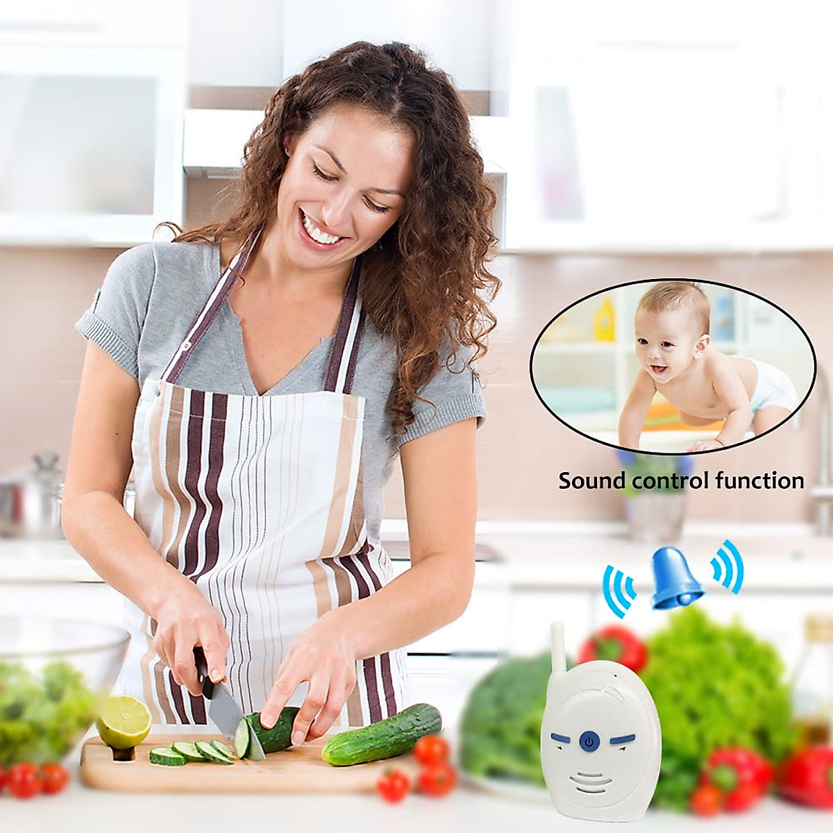 GUAZI STORE Audio Baby Monitor, Children's Voice Wireless walkie-Talkie Smart Child Monitor with 2-Way Call Function