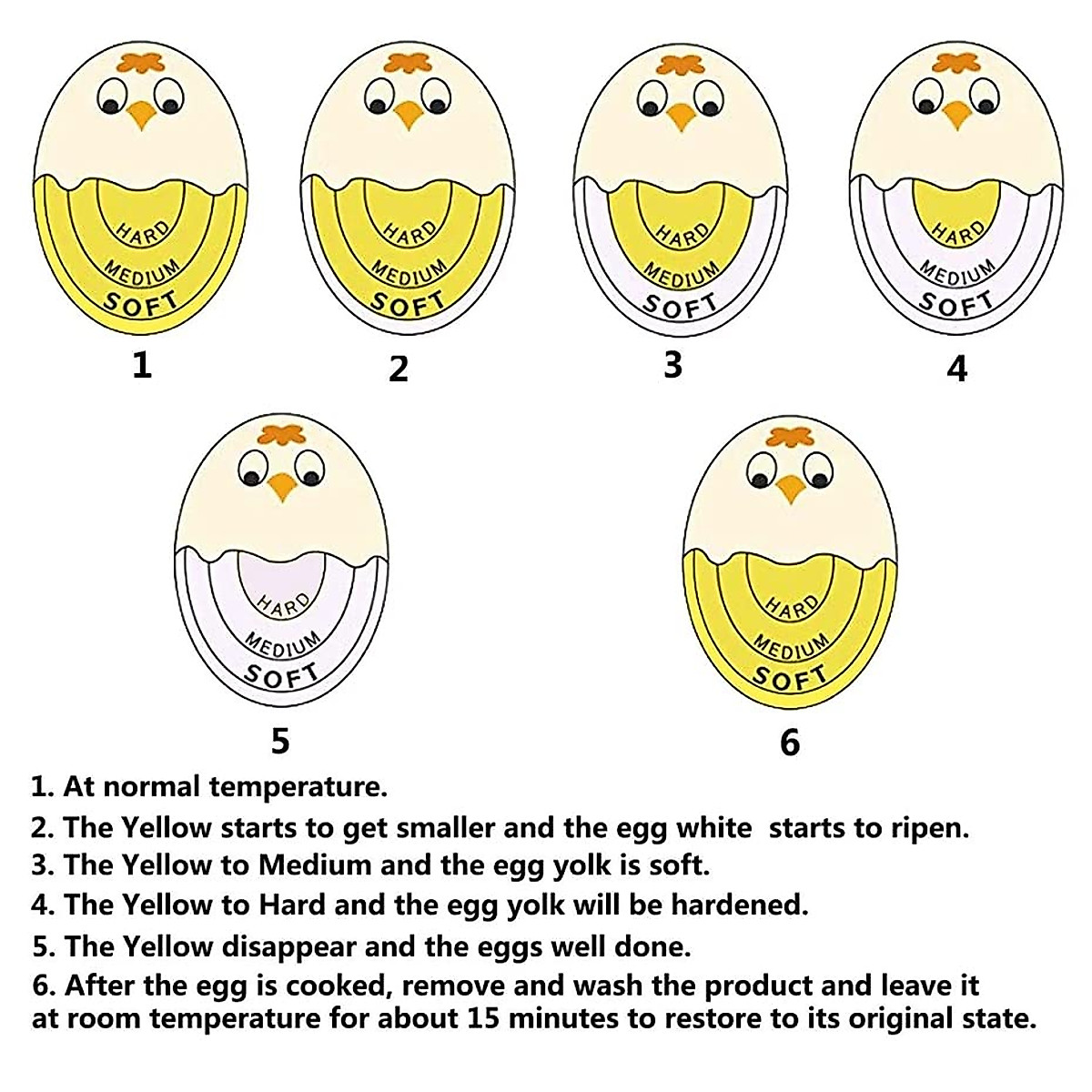 Finyoffiy 2 Pack Egg Timer for Boiling Eggs Hard Boiled Egg Timer That Changes Color When Done