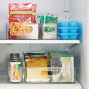 iDesign BPA-Free Plastic Pantry and Kitchen Storage, Freezer and Fridge Organizer Bin with Easy Grip Handles – 14.5" x 4" x 4”, Clear