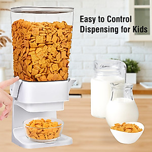 Cereal Dispenser Countertop 2pcs,5.5L Cereal Containers Storage Dispenser for Pantry,Dry Food Storage Rice Containers,Candy Dispenser,Snack Organizer Machine for Grains, Nuts,Oatmeal, Pet Food White