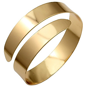 ALoveSoul Adjustable Gold Upper Arm Jewelry Cuff Bracelet Armlet Armband Bangle