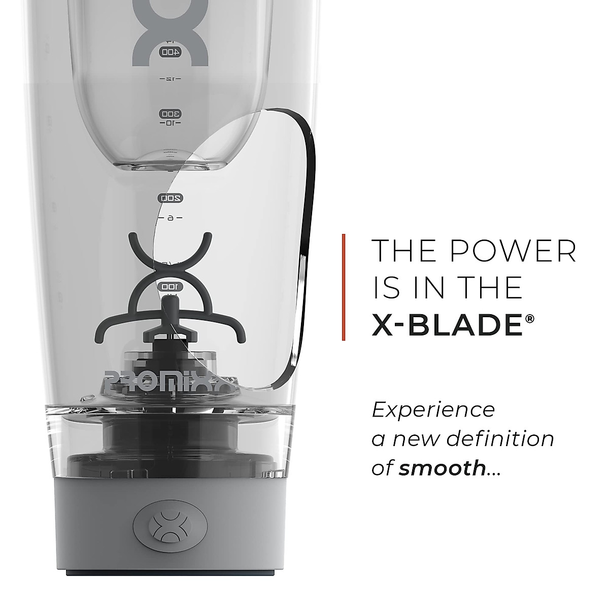 Promixx Pro Shaker Bottle | Rechargeable, Powerful for Smooth Protein Shakes | includes Supplement Storage - BPA Free | 20oz Cup (Cool Gray)